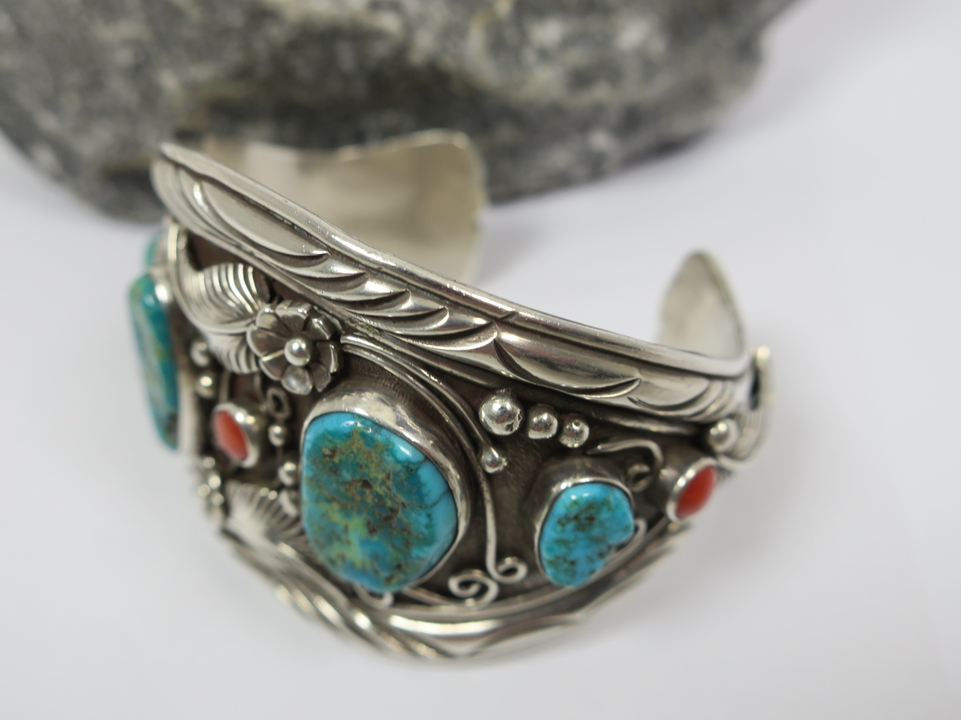 Vintage Armreif / Armspange 925 Sterling Silber „W“ Zuni / Navajo ...